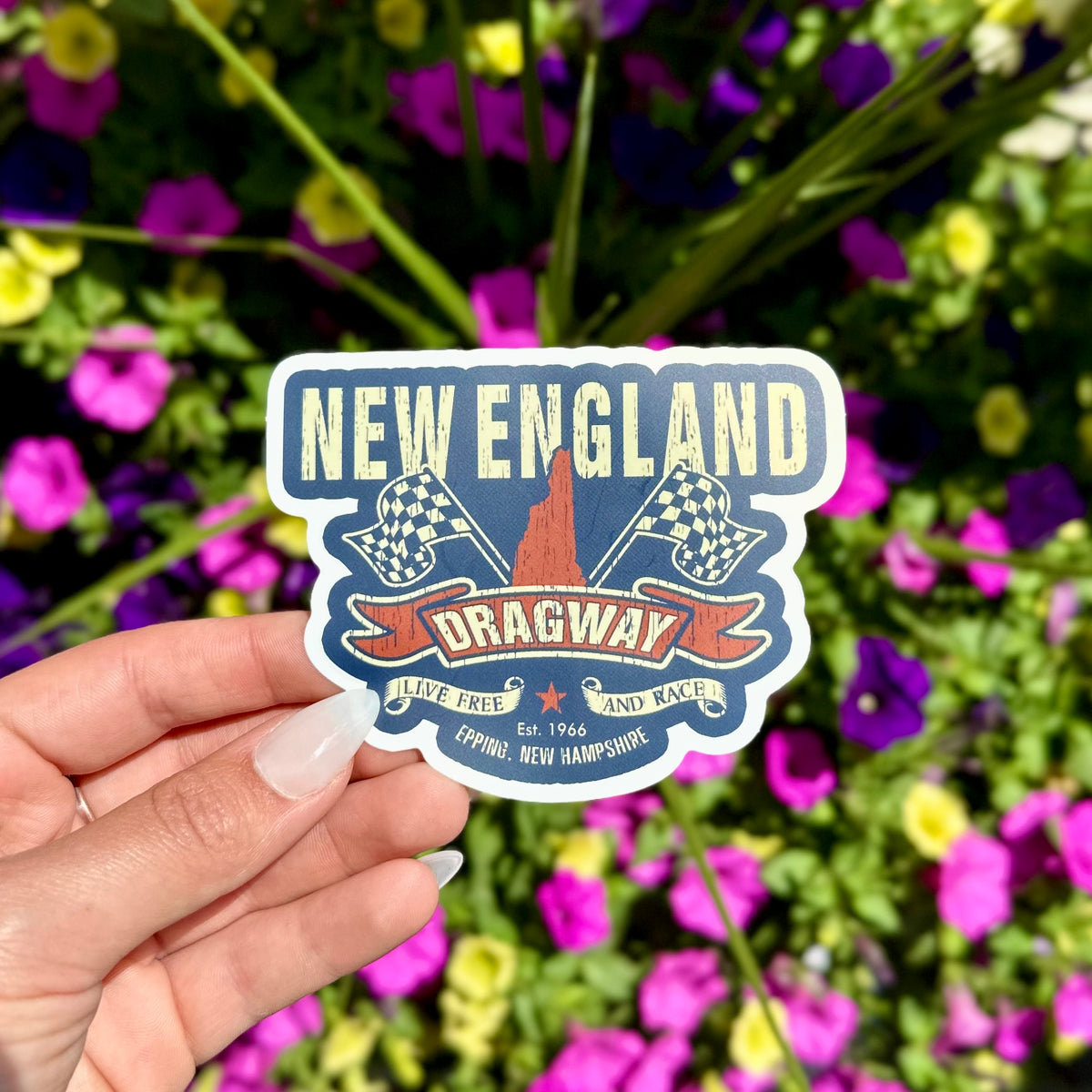 Live Free & Race Sticker – New England Dragway